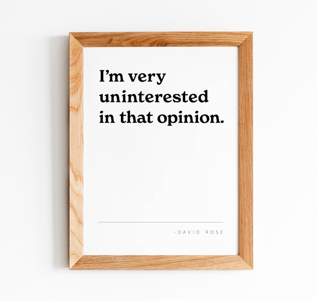 David Rose Quote, Schitt's Creek Fan, Framed Saying, Gift, Print, Home ...