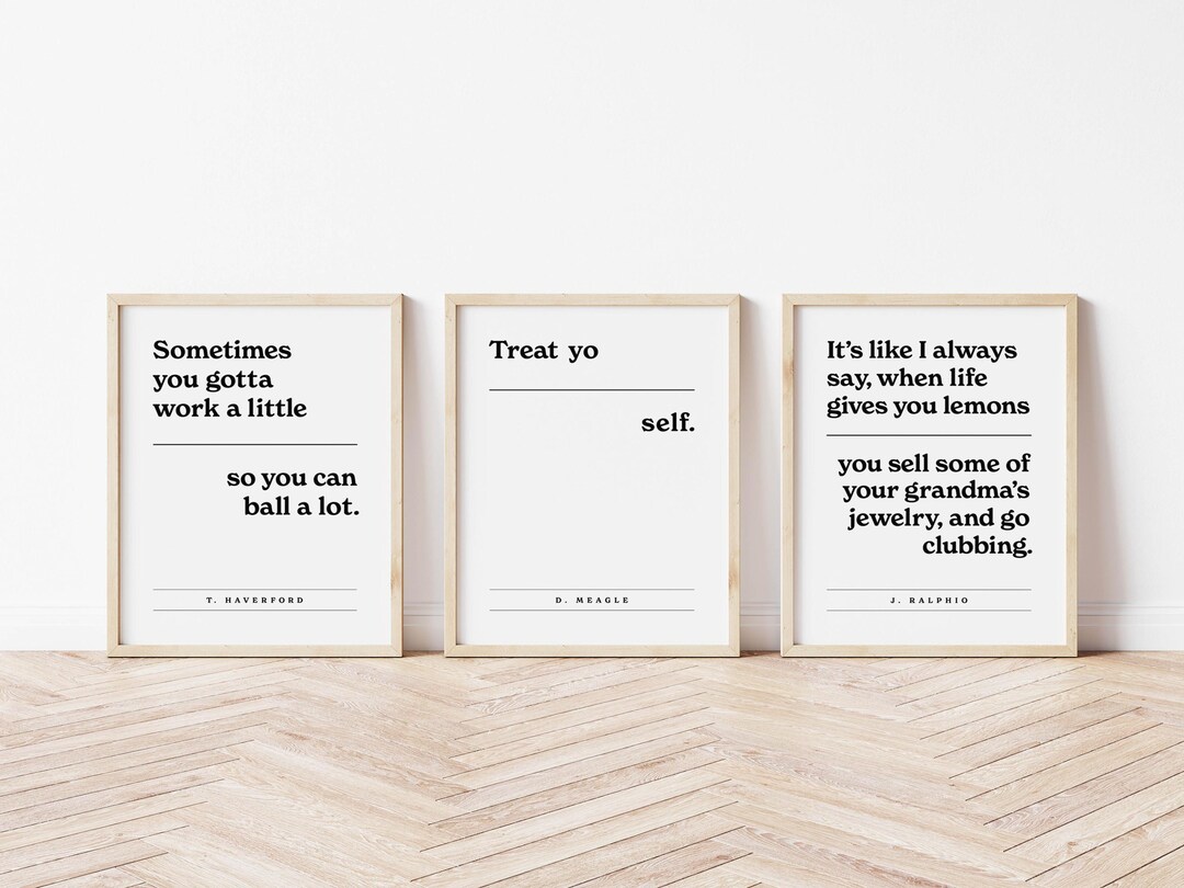 Parks and Recreation Quote Prints Set of 3 Quotes, Tom Haverford, Donna ...