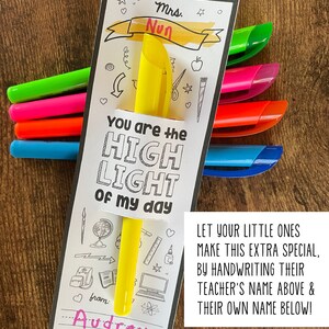 Teacher Appreciation, Highlighter, Useful Gift Valentine Teacher Tag ...