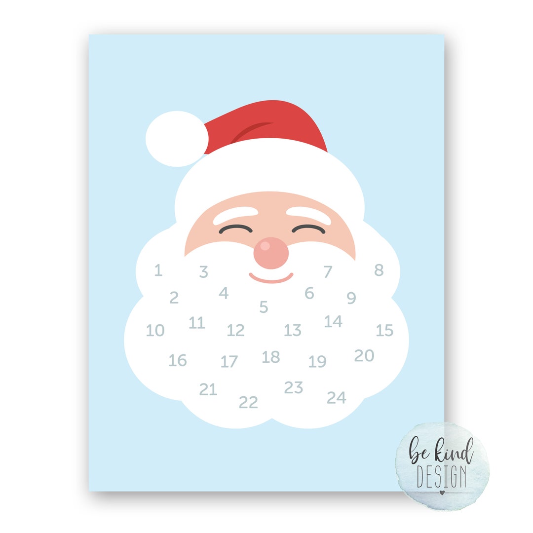 Cute Christmas Countdown, Classroom, Printable, Christmas Santa Sign ...