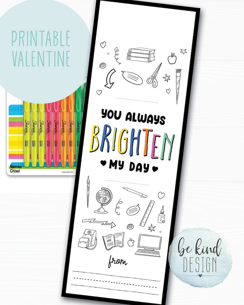 Valentine Exchange, Highlighter, Pen, Marker Useful Candy Alternative ...