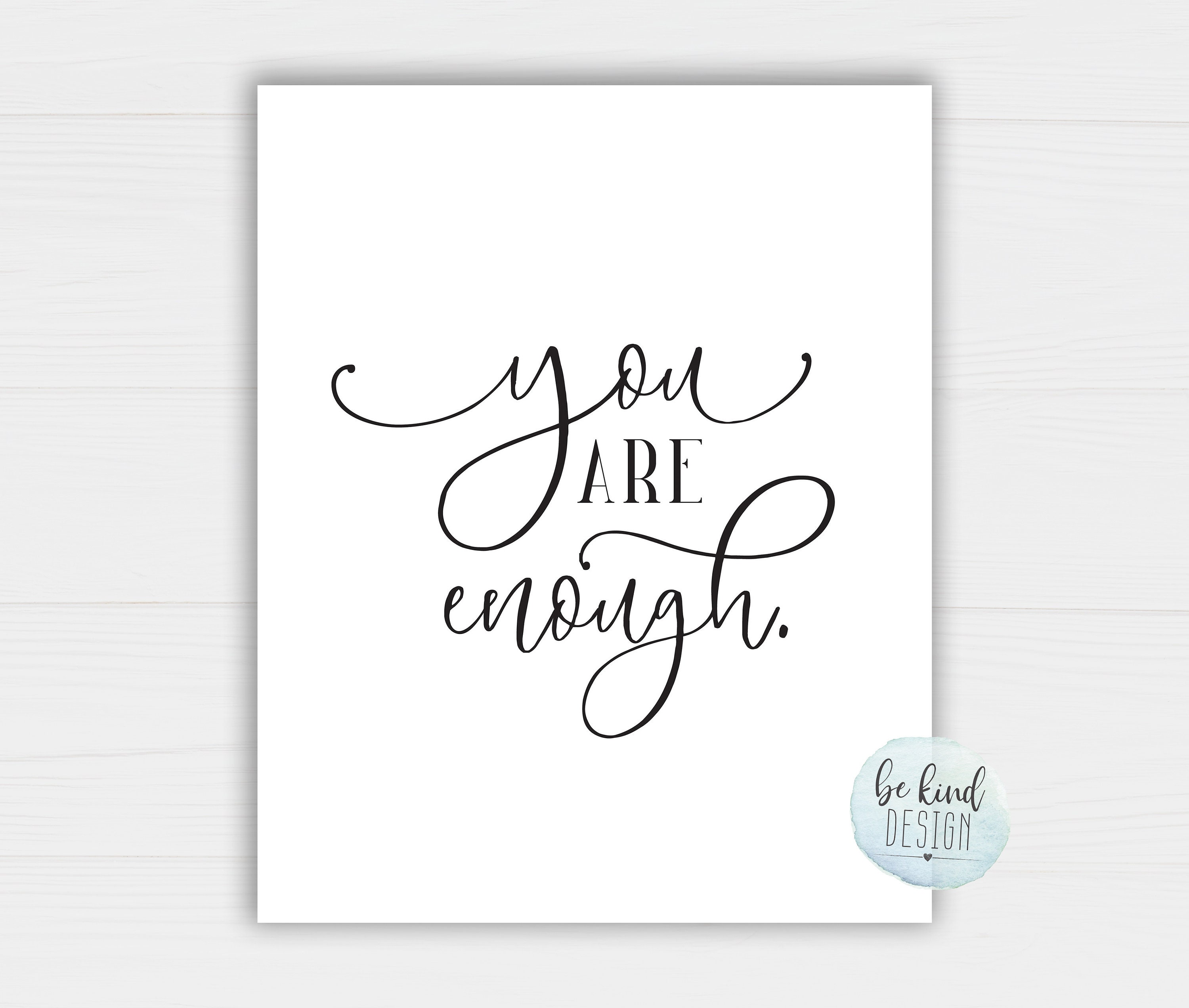 You Are Enough Decor Word Print Printable Art Print - Etsy