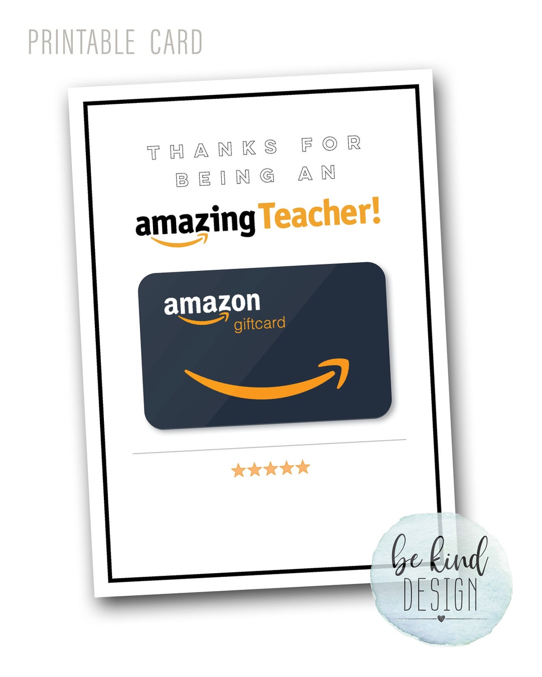 Teacher Appreciation Idea, Gift, Card, End of School Year, Thank You ...