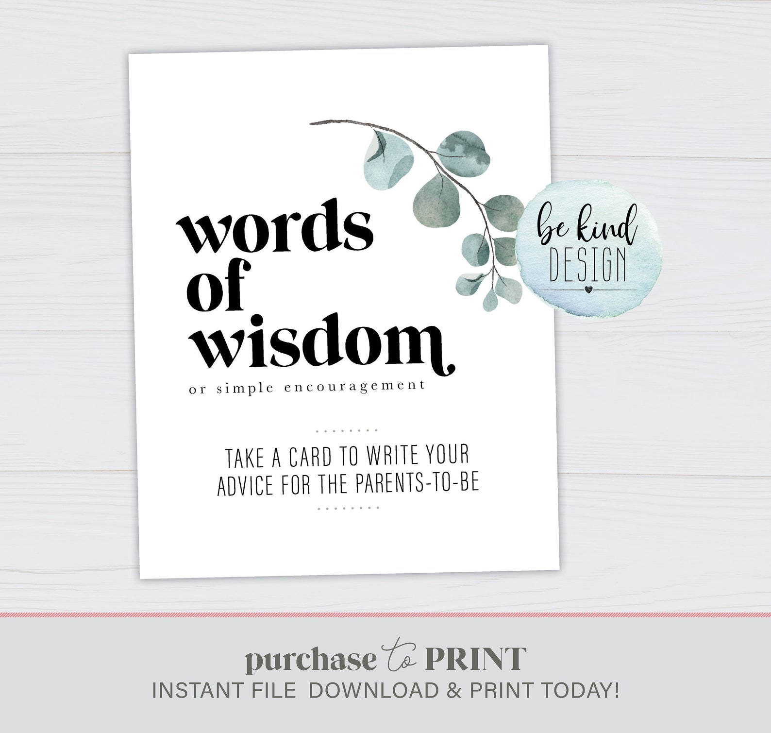 Baby Shower Activity Advice for Parents to Be Words of - Etsy