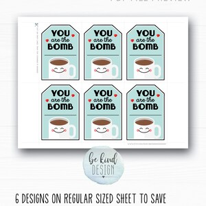Hot Chocolate Bomb Gift, Printable Tag, Cute Card to Attach for ...