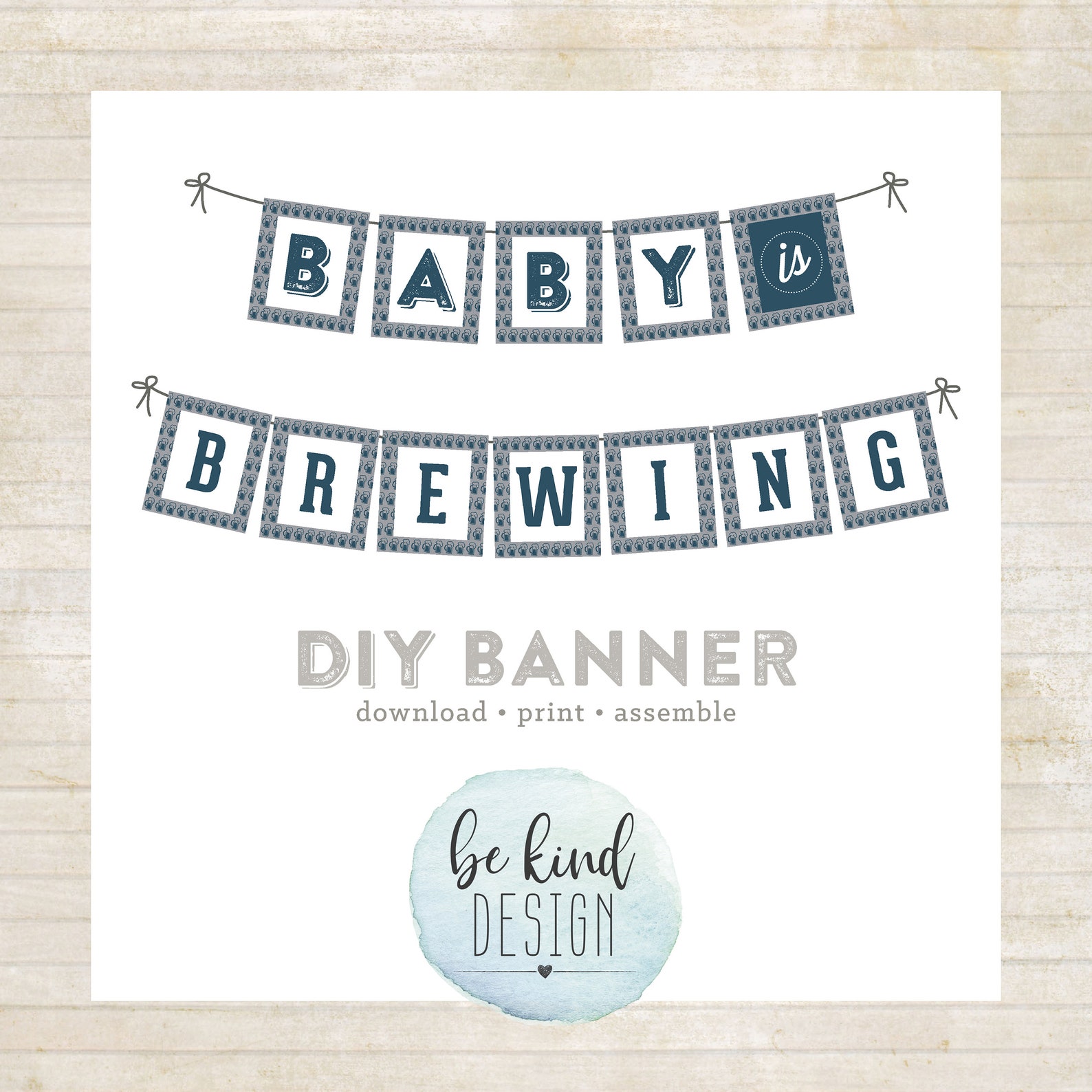 Diaper Party Banner Instant Download DIY Banner Printable - Etsy