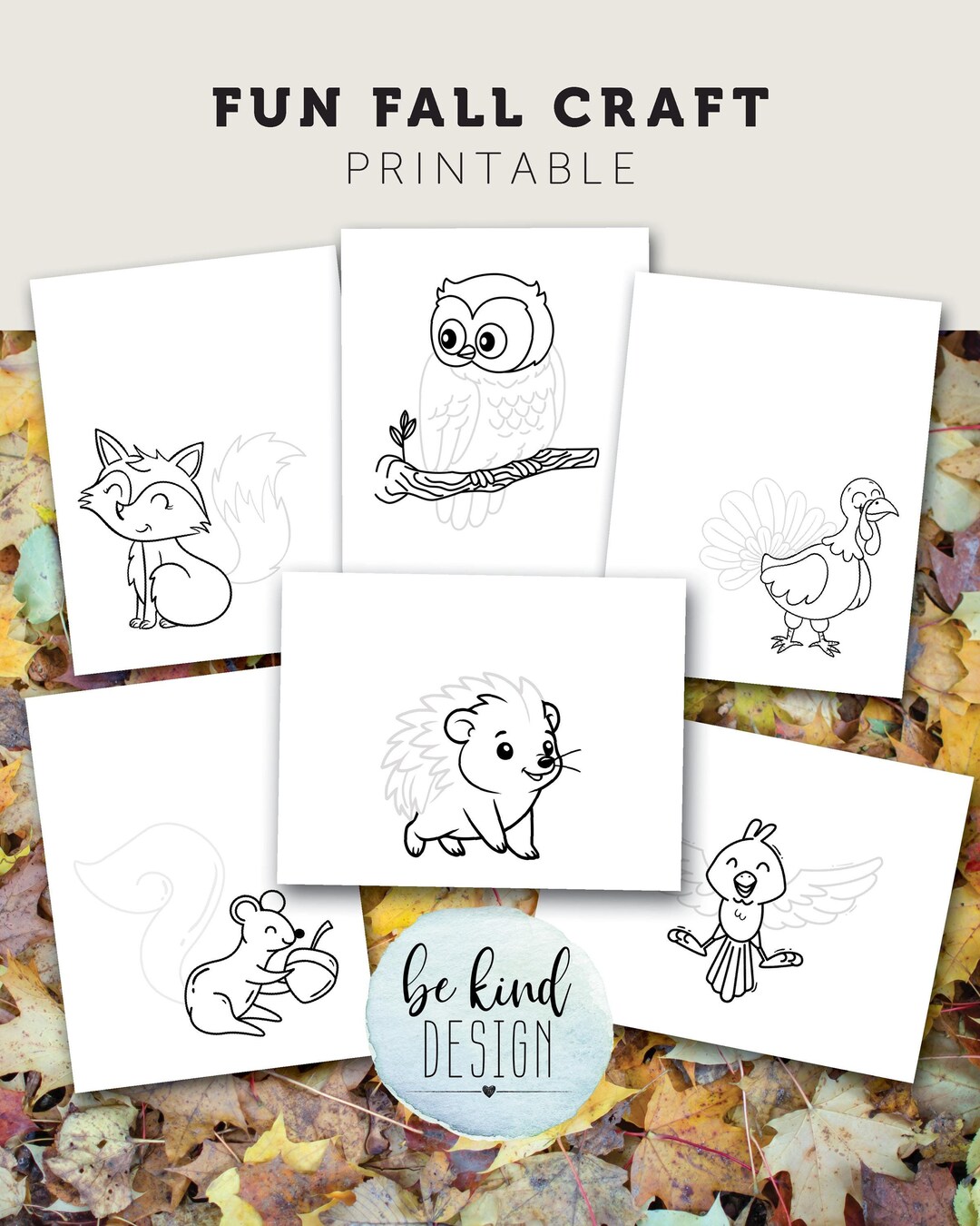 Fall Craft for Kids, Printable Leaf Animal Template, Cute Craft With ...