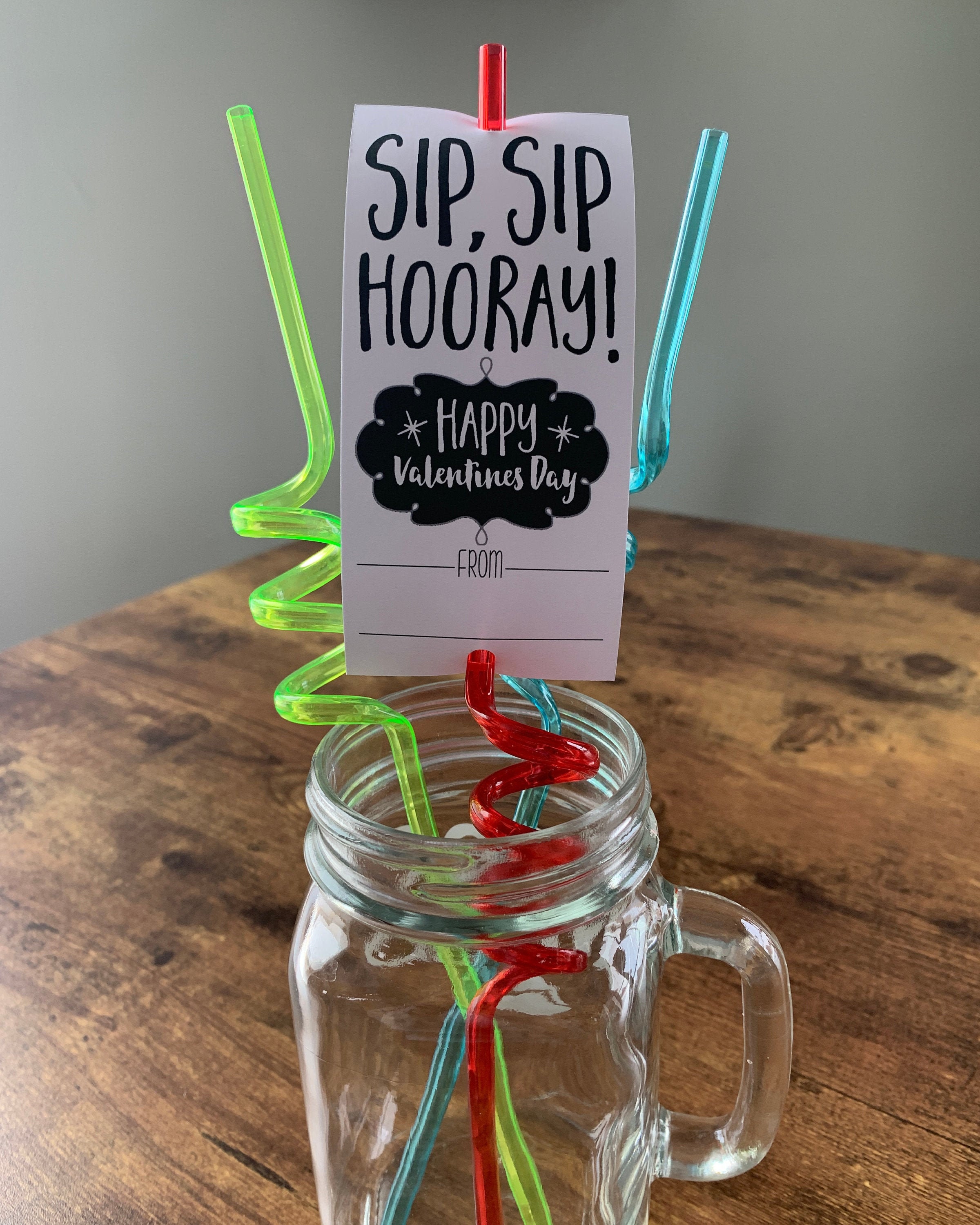 Candy Free Valentines, Sip Sip Hooray, Silly Straw Gift, Cute School ...