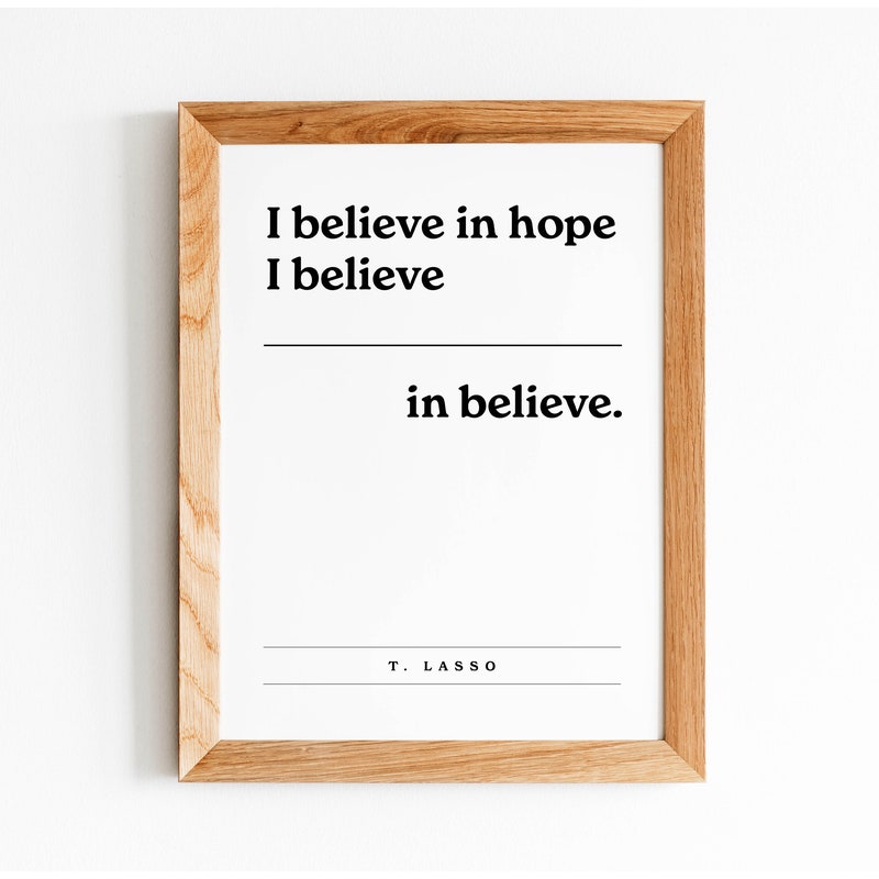 Lasso Believe Poster - Etsy