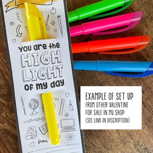 Valentine Exchange, Highlighter, Pen, Marker Useful Candy Alternative ...