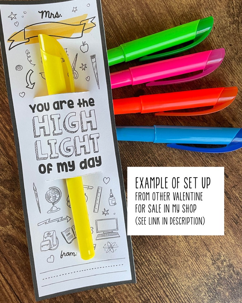 Valentine Exchange, Highlighter, Pen, Marker Useful Candy Alternative ...