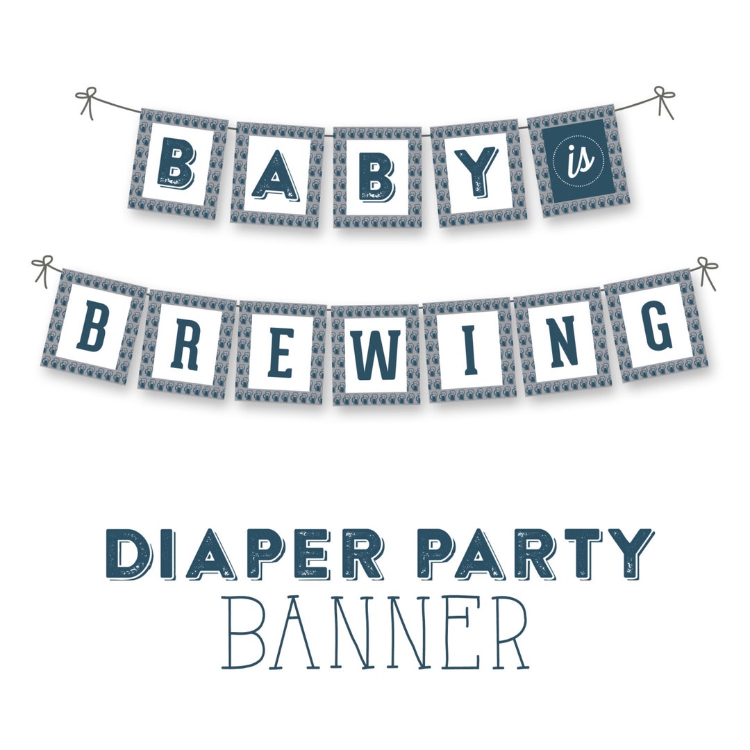 Diaper Party Banner - Instant Download - DIY Banner Printable - Etsy