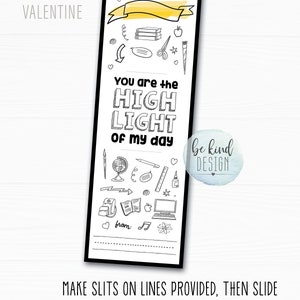 Teacher Appreciation, Highlighter, Useful Gift Valentine Teacher Tag ...