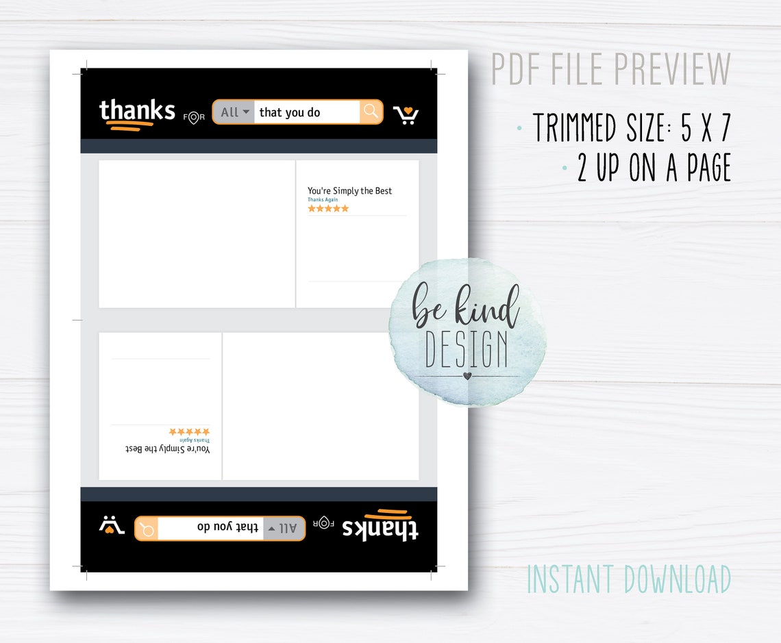 Amazon Themed Thank You Card Perfect for Attaching a Gift - Etsy