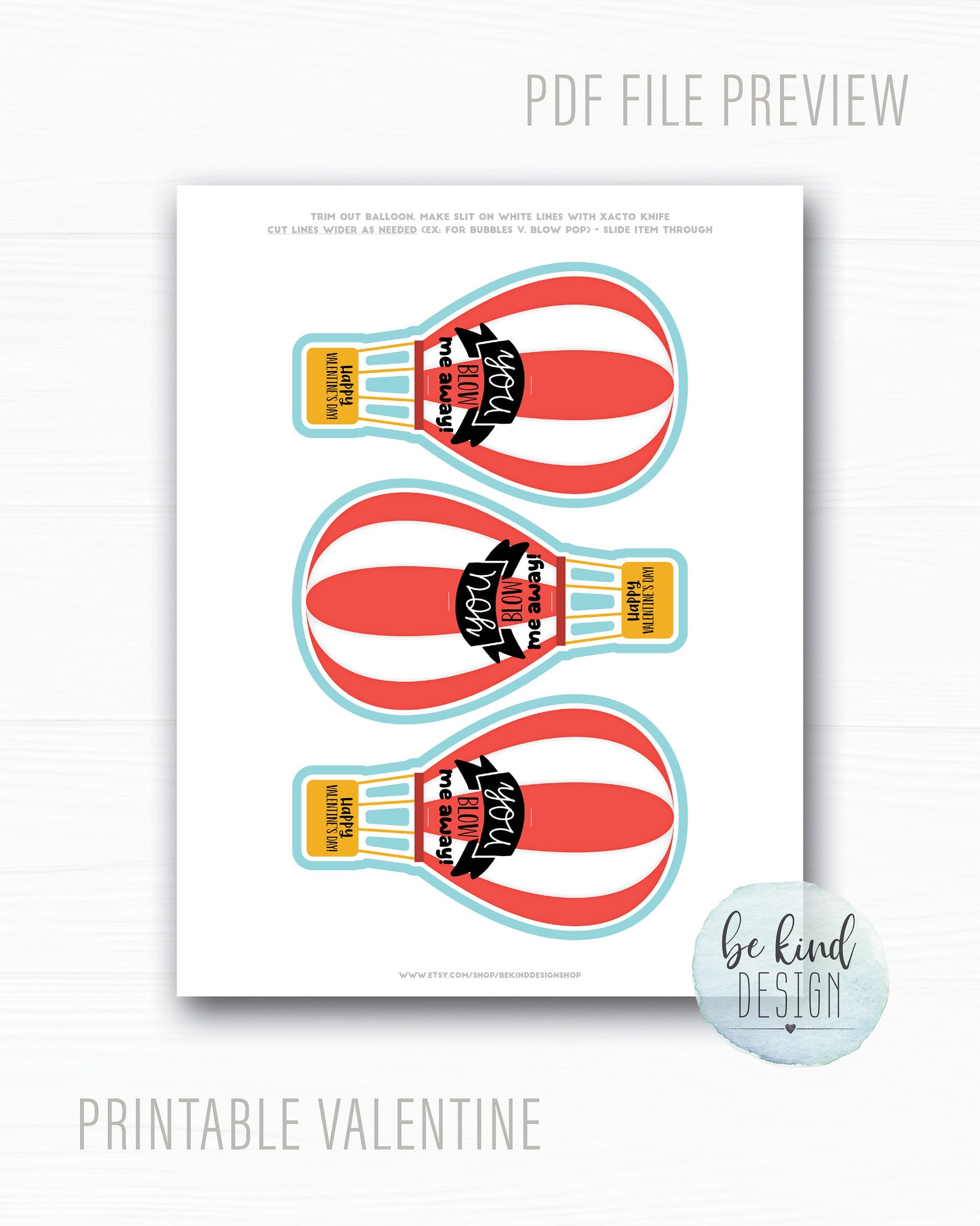 Bubble Valentine, Blow Pop Valentine Card, Printable, You Blow Me Away ...