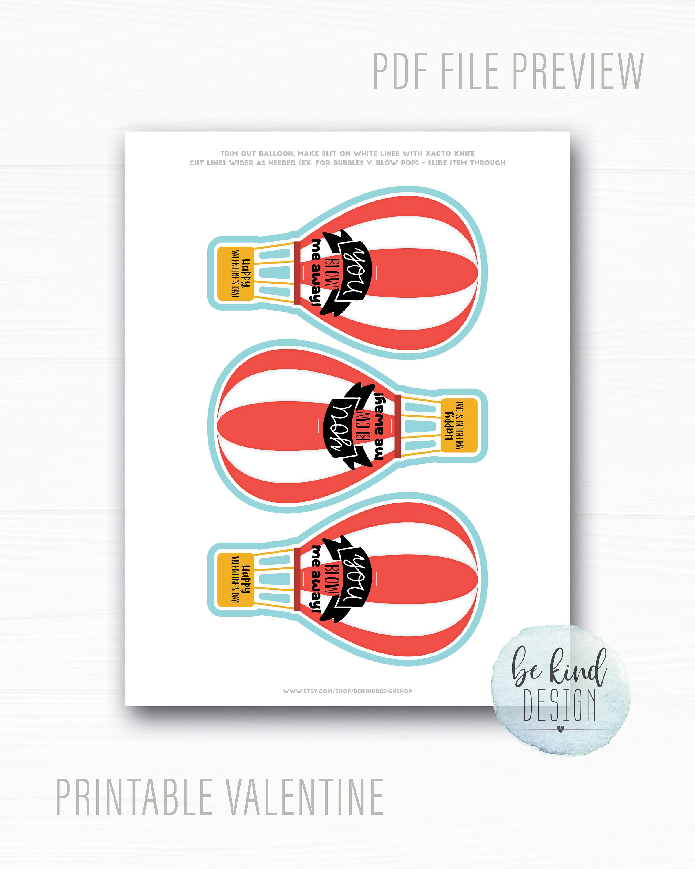Bubble Valentine, Blow Pop Valentine Card, Printable, You Blow Me Away ...