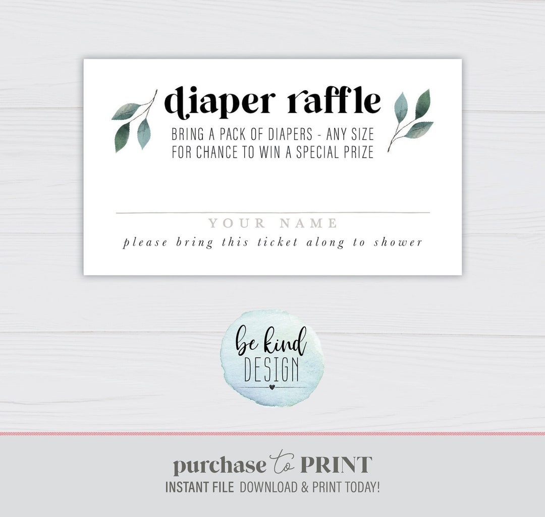 Diaper Raffle, Baby Shower Insert With Invitations, Diaper Request ...