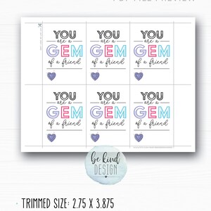 Gem of A Friend, Candy Ring, Ring Pop Valentine, Cute Printable ...