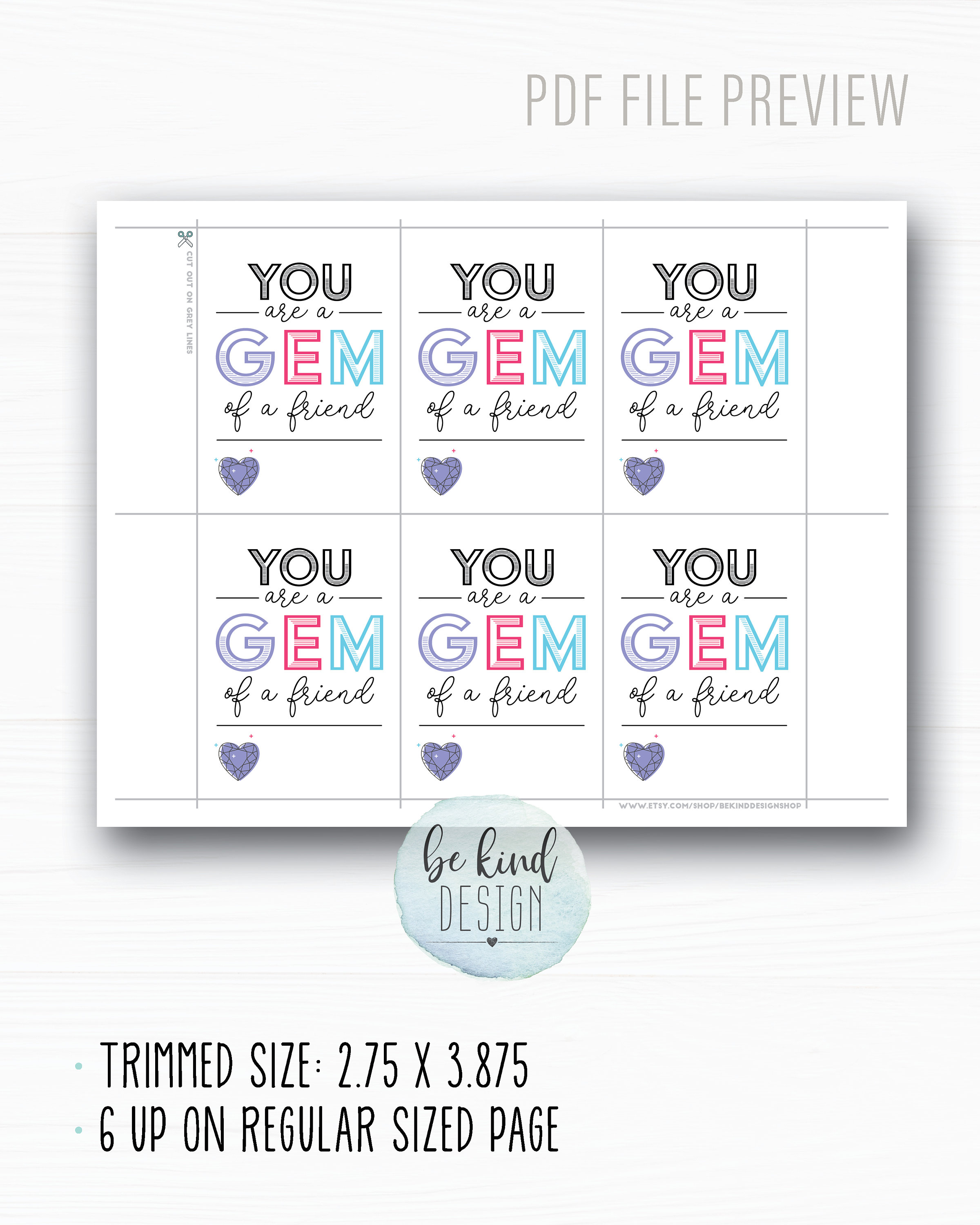 Gem of A Friend, Candy Ring, Ring Pop Valentine, Cute Printable ...