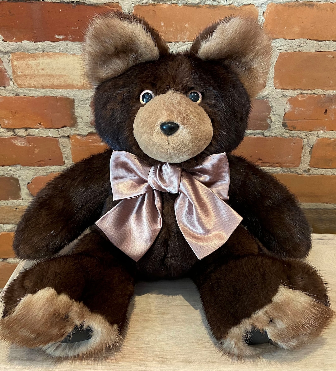 Brown and Gold Mink Teddy Bear, Handmade From Recycled Vintage Fur - Etsy