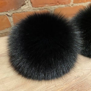 Black Upcycled Vintage Fox Pom, 5.5-inch - Etsy