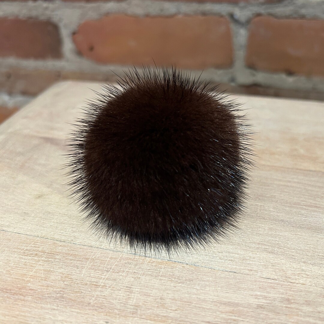 Brown Mink Mini 2-inch Pom Pom Dark Chocolate Brown Pom for - Etsy