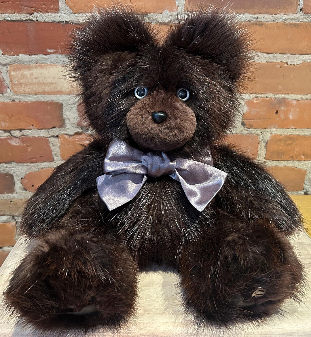 Beaver Fur Teddy Bear, Handmade From a Recycled Vintage Fur Coat - Etsy