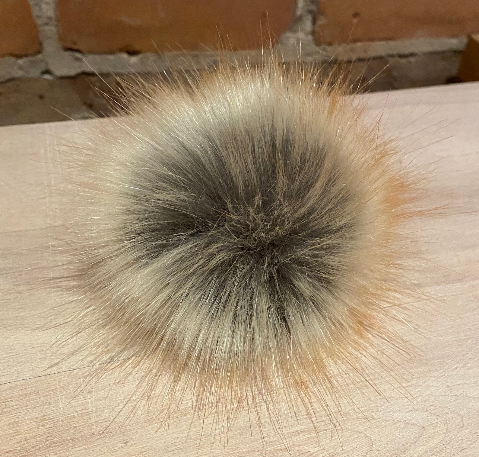 Red Beige Puff Small Beige Gold Red Fox Faux Fur Pom Pom | Etsy
