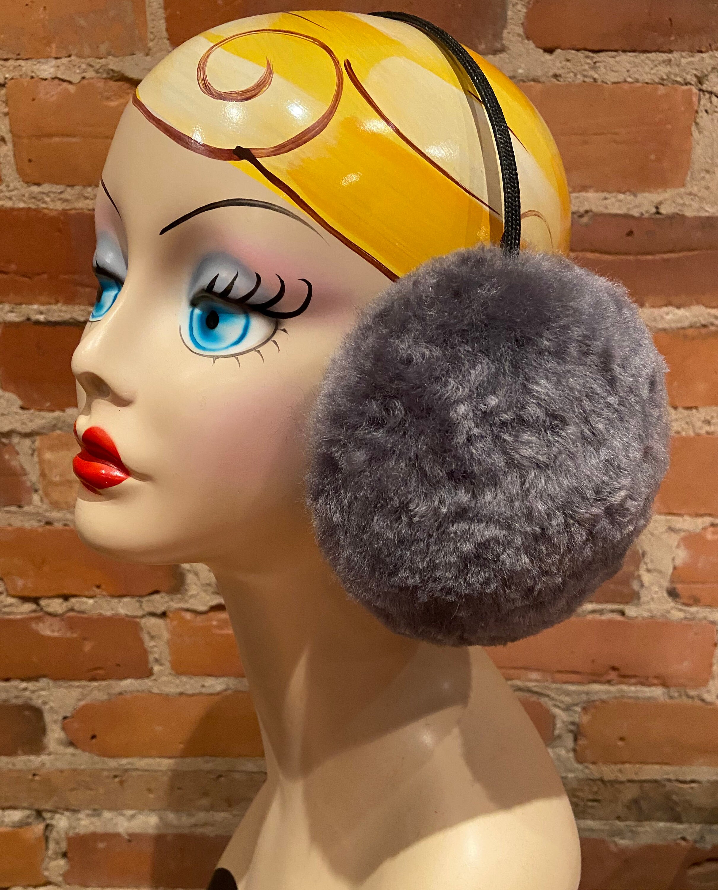 Grey Lamb Earmuffs Hand Sculpted Muffs Real Vintage Recycled | Etsy