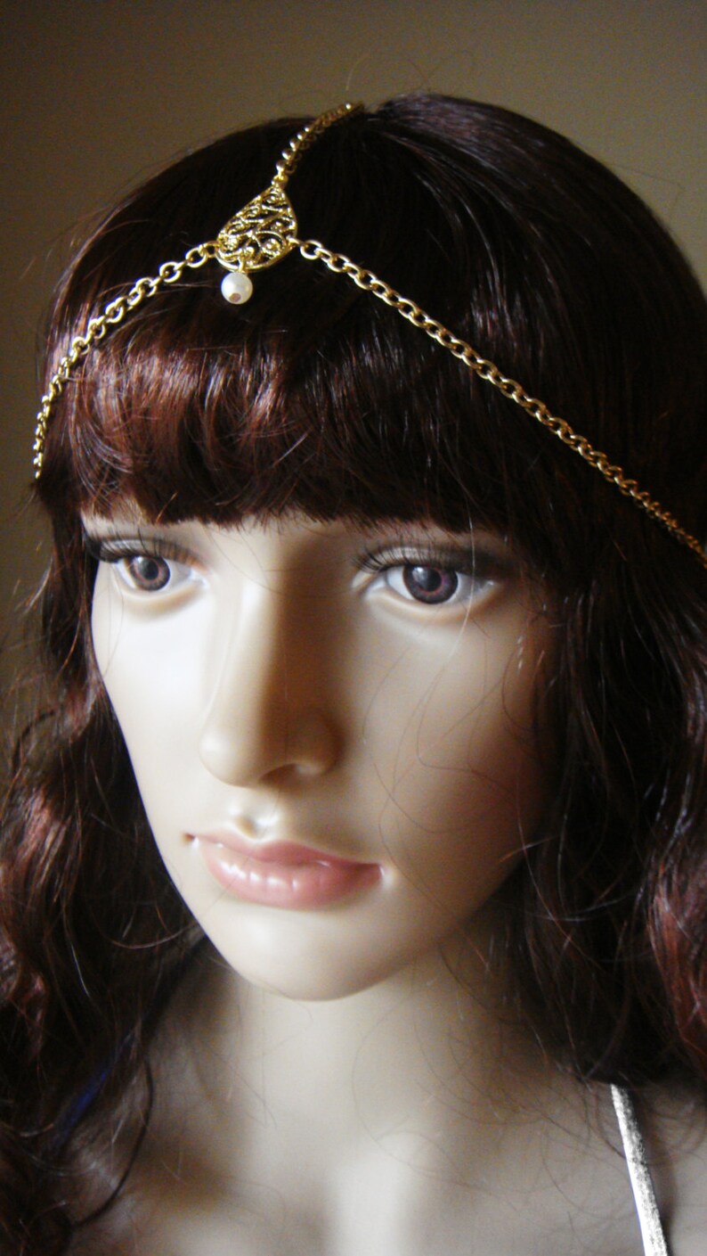 Bohemian Gold Plated Pearl Head Chain Headpiece Headdress - Etsy