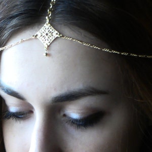 Bridal Head Chain, Gold Head Chain,head Chain, Headdress Gypsy Head ...