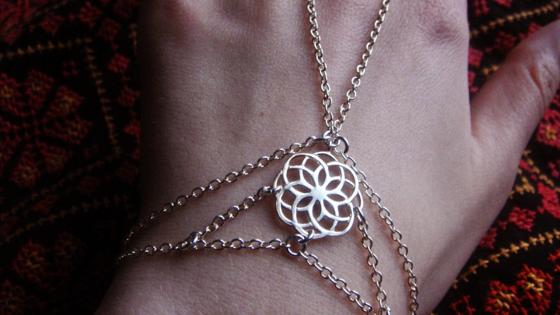 Silvia Hand Chain, 925 Sterling Silver Bracelet, Bracelet Ring ...