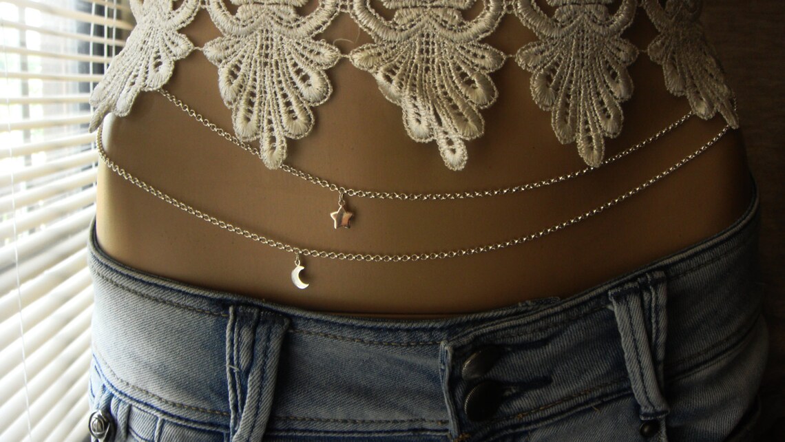 Arabian Nights Belly Chainsterling Silver 925body Jewelry - Etsy