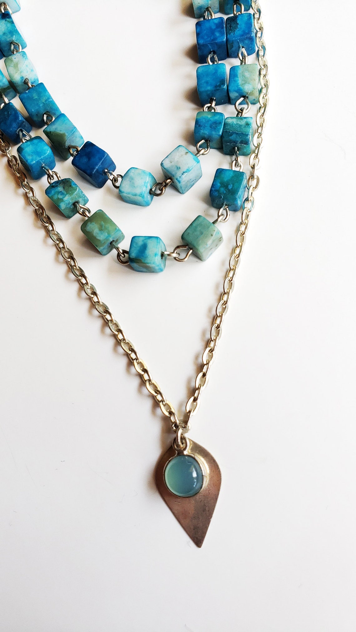 Blue Dream Necklace Sterling Silver Plated Necklace Blue | Etsy