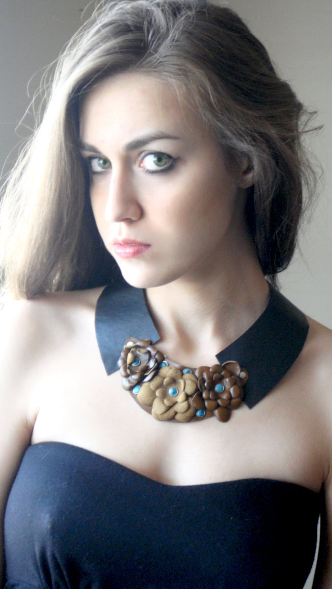 Turquoise Leather Collar, Bohemian Accessories, Unique Collar - Etsy