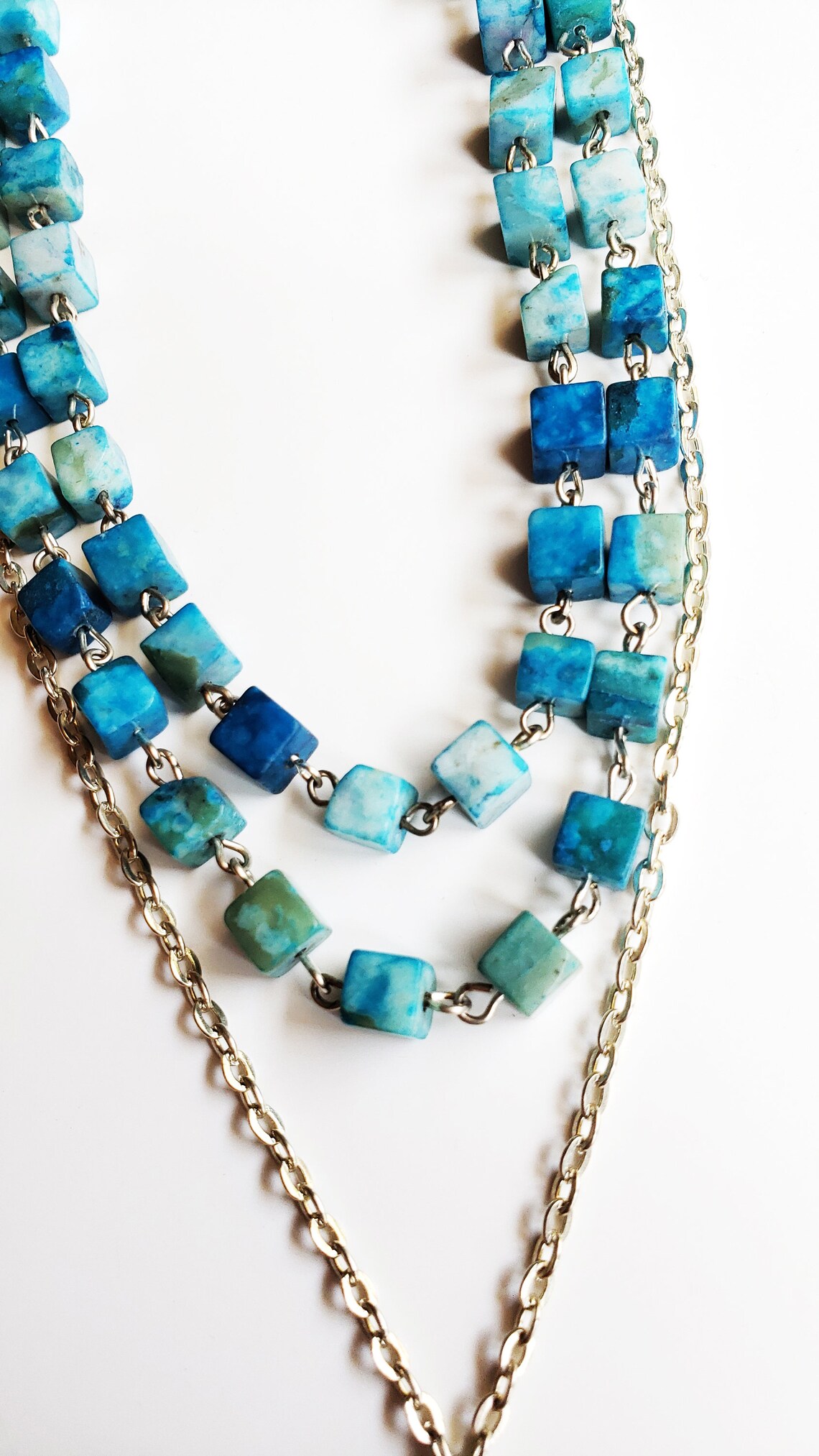 Blue Dream Necklace Sterling Silver Plated Necklace Blue - Etsy