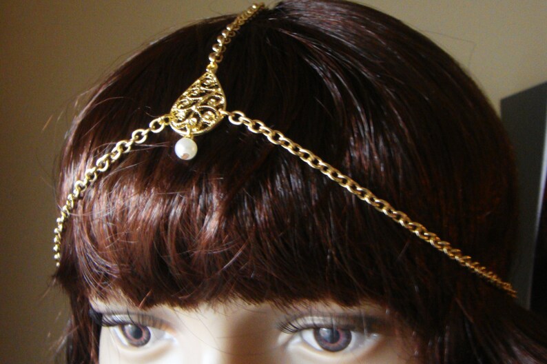 Bohemian Gold Plated Pearl Head Chain Headpiece Headdress - Etsy