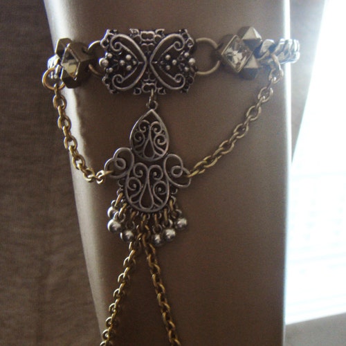 Royal Blue Arm Chain Armlet Shoulder Armor Unique Jewelry - Etsy