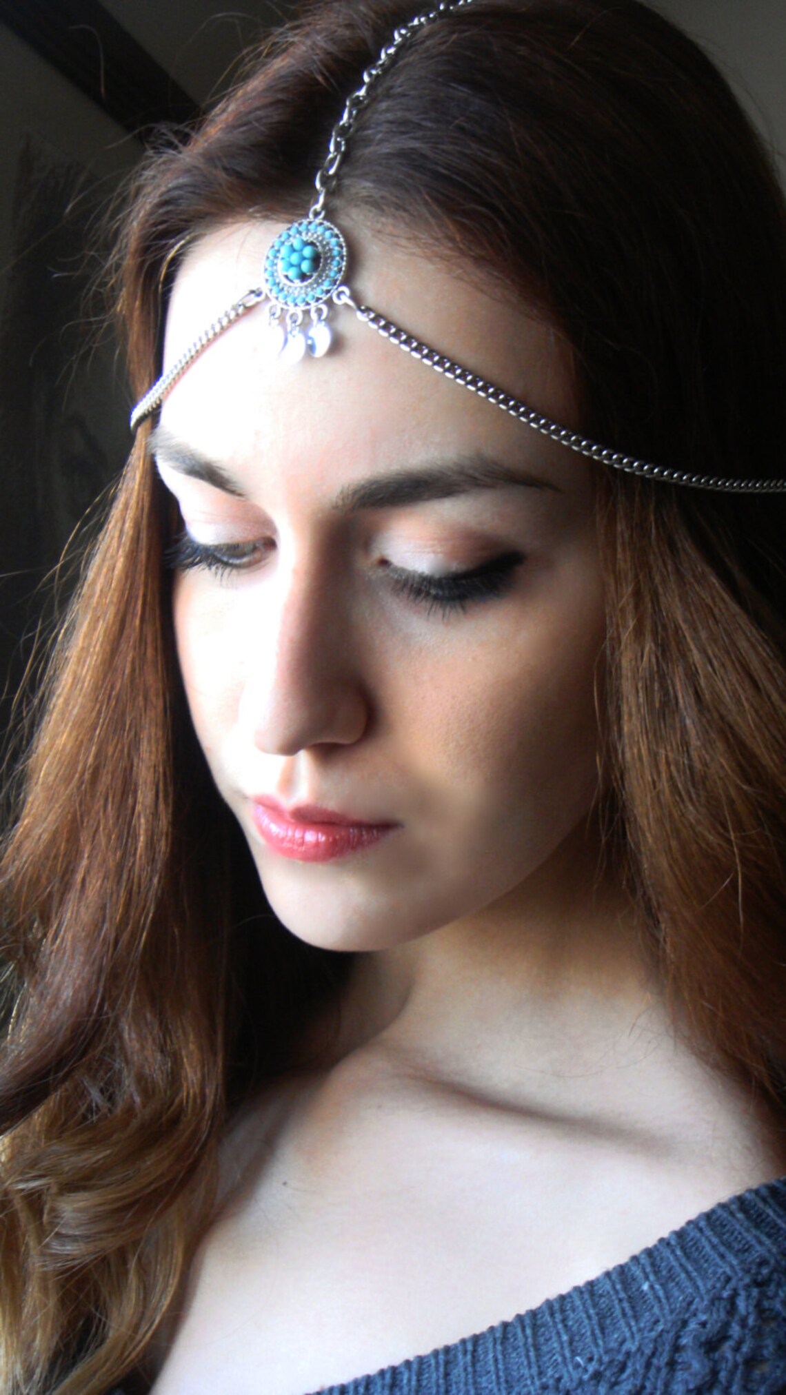 Dali Head Chain Stainless Steel Head Piece Turquoise Head | Etsy