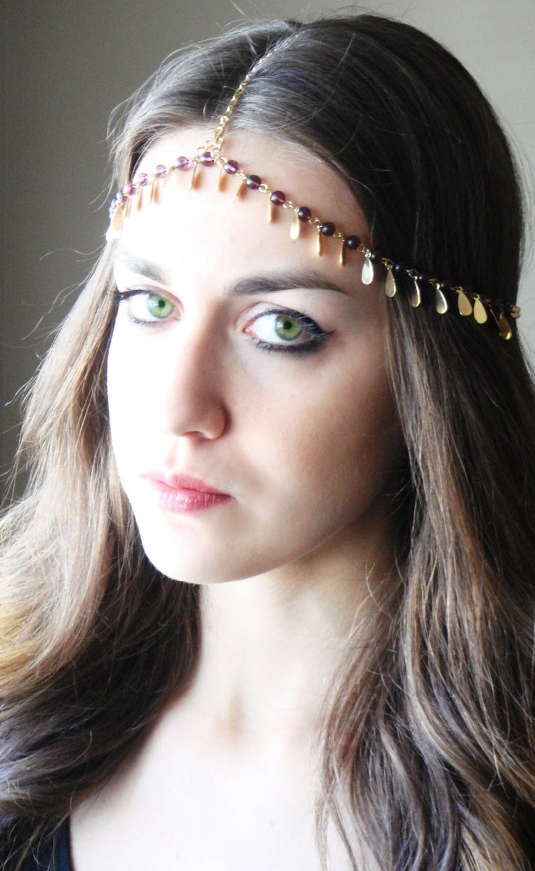 Head Chain 18K Gold Plated Chain Headpiece Head Chain - Etsy