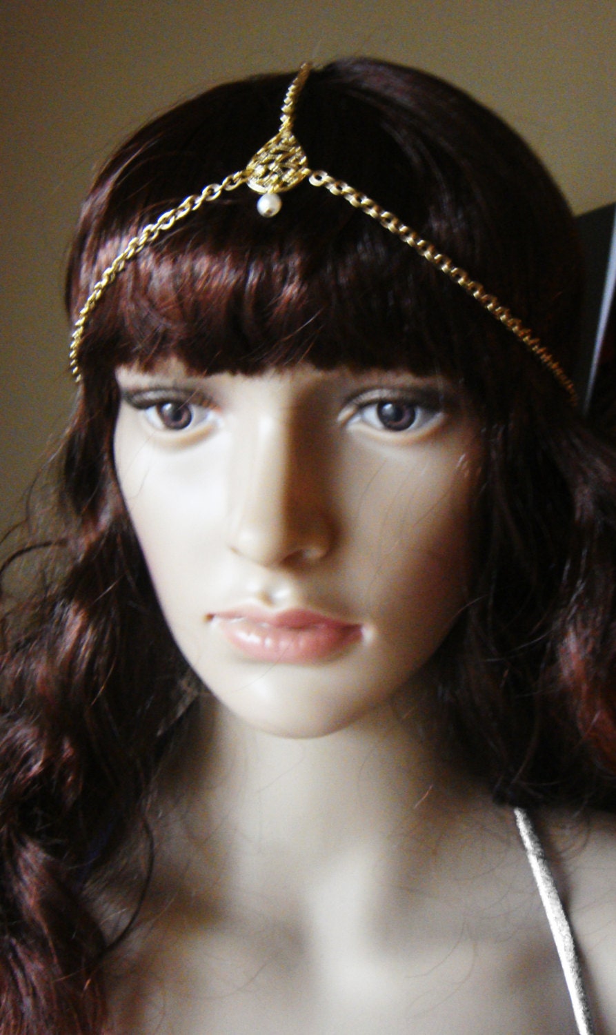 Bohemian Gold Plated Pearl Head Chain Headpiece Headdress - Etsy