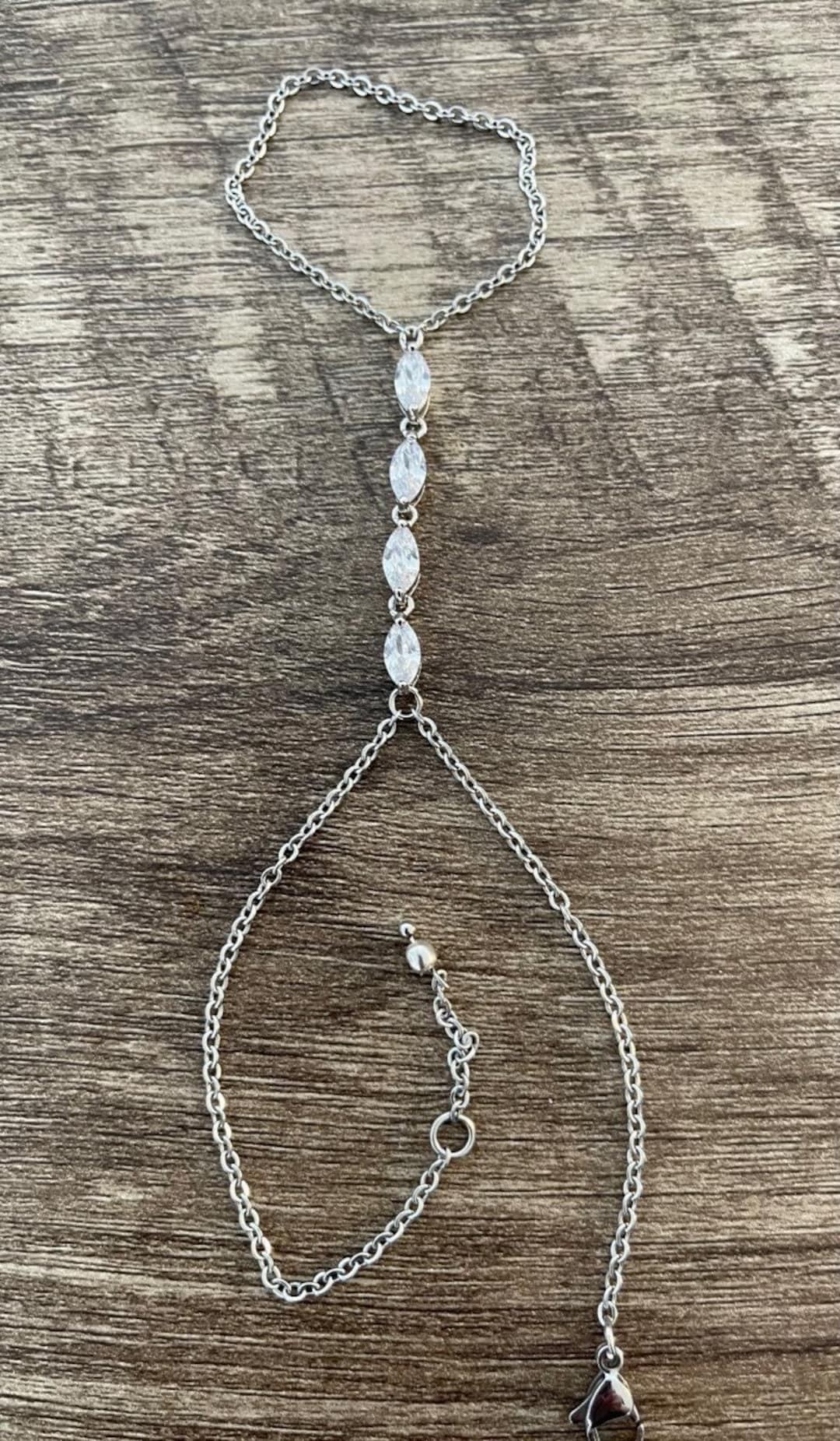 You Are Hand Chain, Stainless Steel Bracelet, Cubic Zirconia Bracelet ...