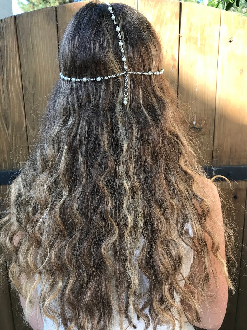 CHAIN HEADPIECE Head Chain Vintage Head Chainpearl | Etsy