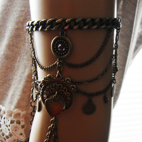 Royal Blue Arm Chain Armlet Shoulder Armor Unique Jewelry - Etsy