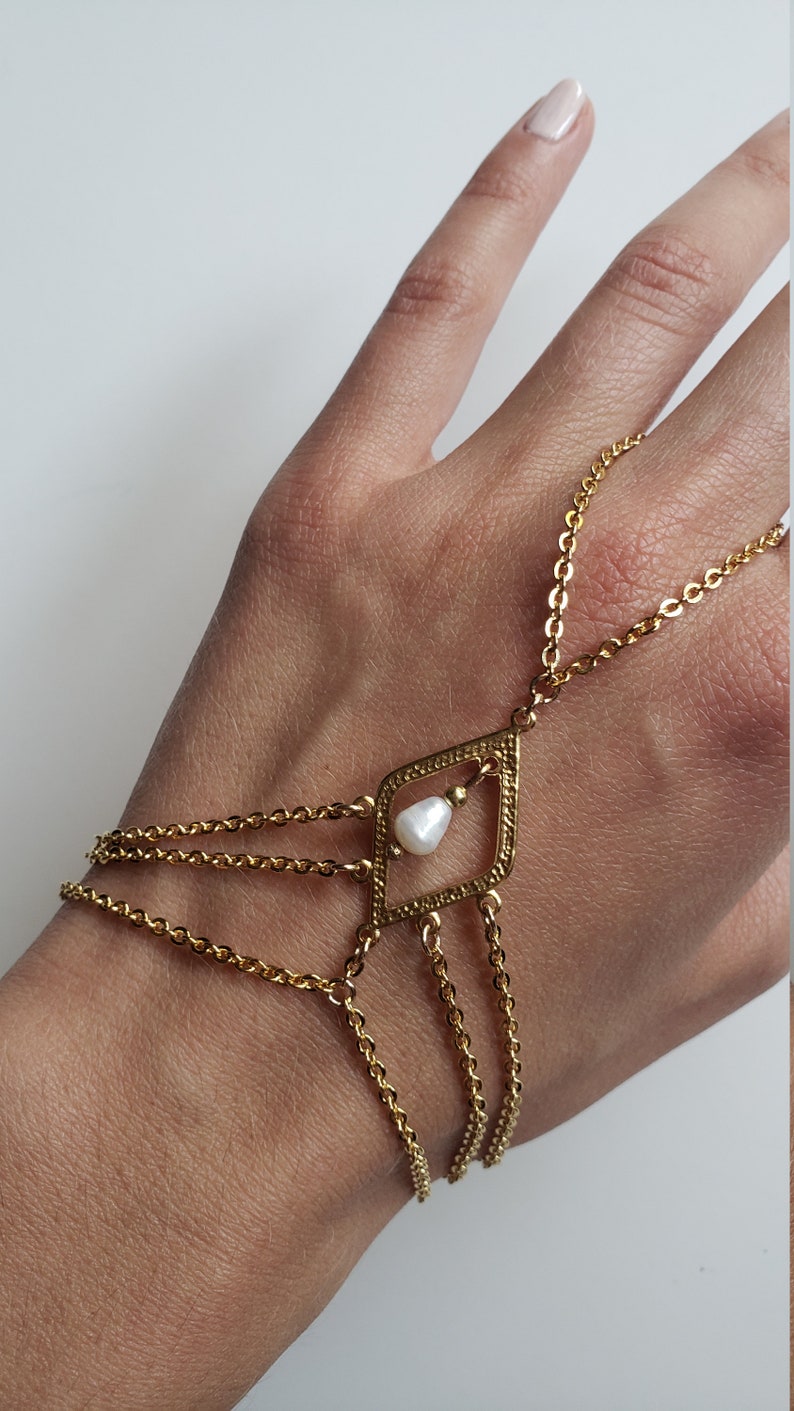 Perla Ring Bracelet 24K Gold Plated Bracelet Gold Plated - Etsy