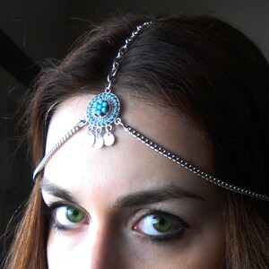 Dali Head Chain Stainless Steel Head Piece Turquoise Head - Etsy