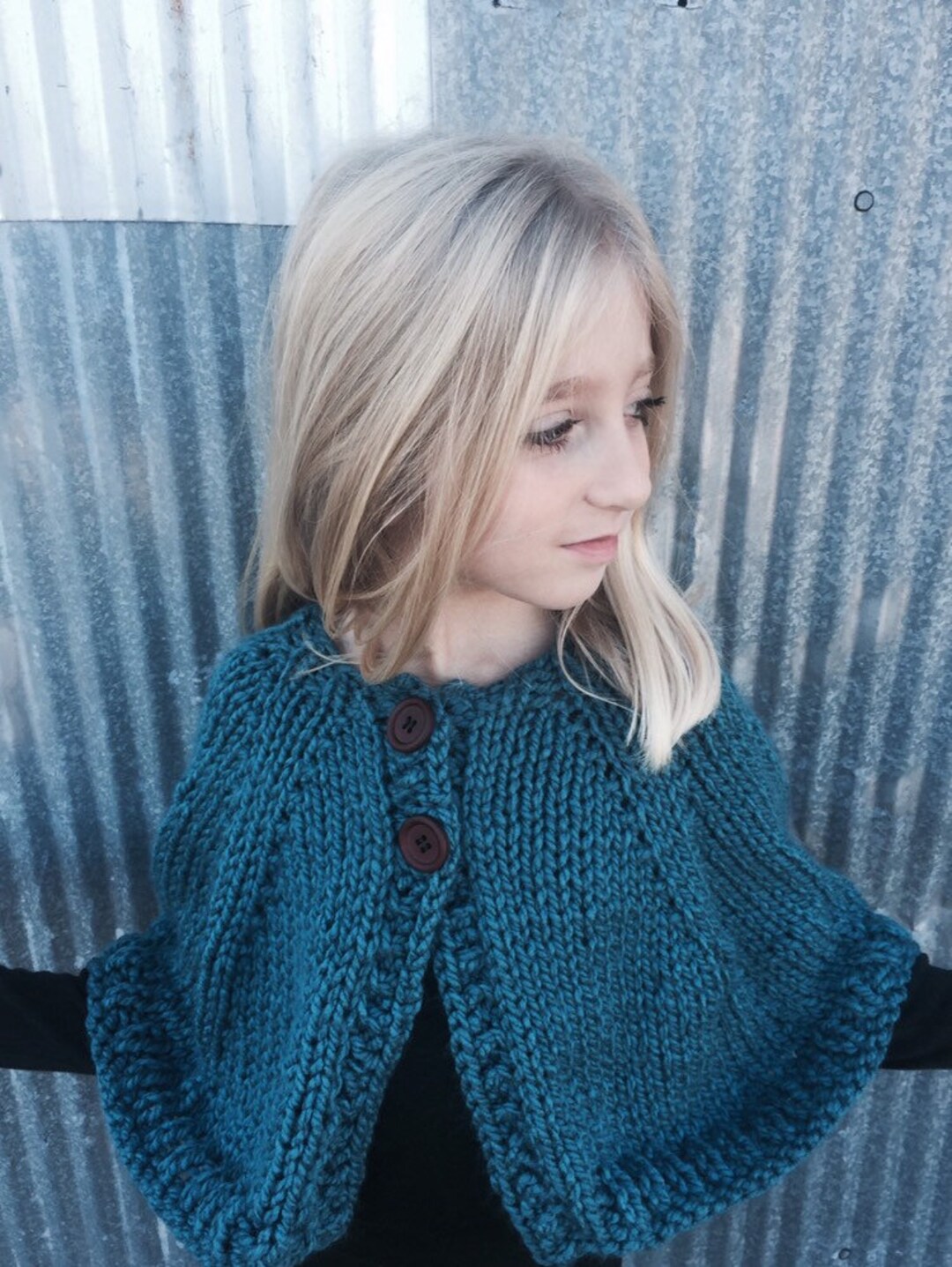 Girls' Bulky Knit Cape Pattern: Easy Toddler Sweater (PDF Pattern) - Etsy