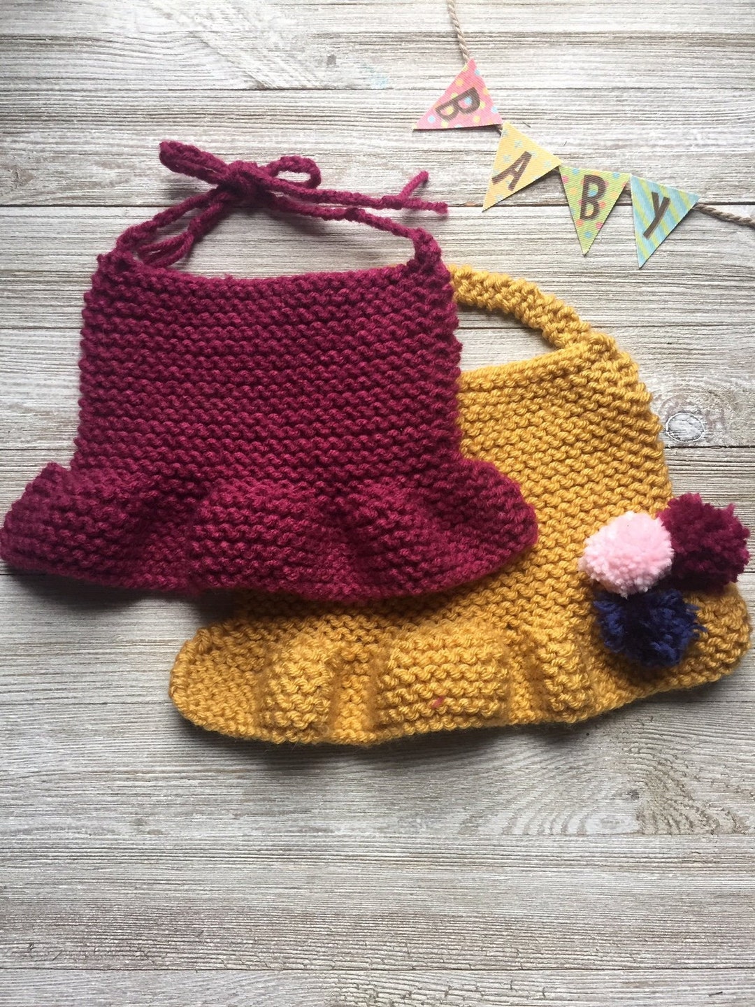 Simple Baby Knit Bib Pattern, Baby Girls Knit Pattern, Beginner ...