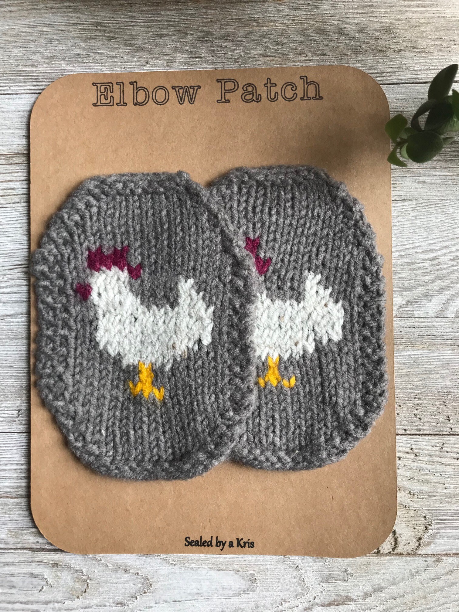 Chicken Elbow patches Hand Knit elbow patches hen patches | Etsy