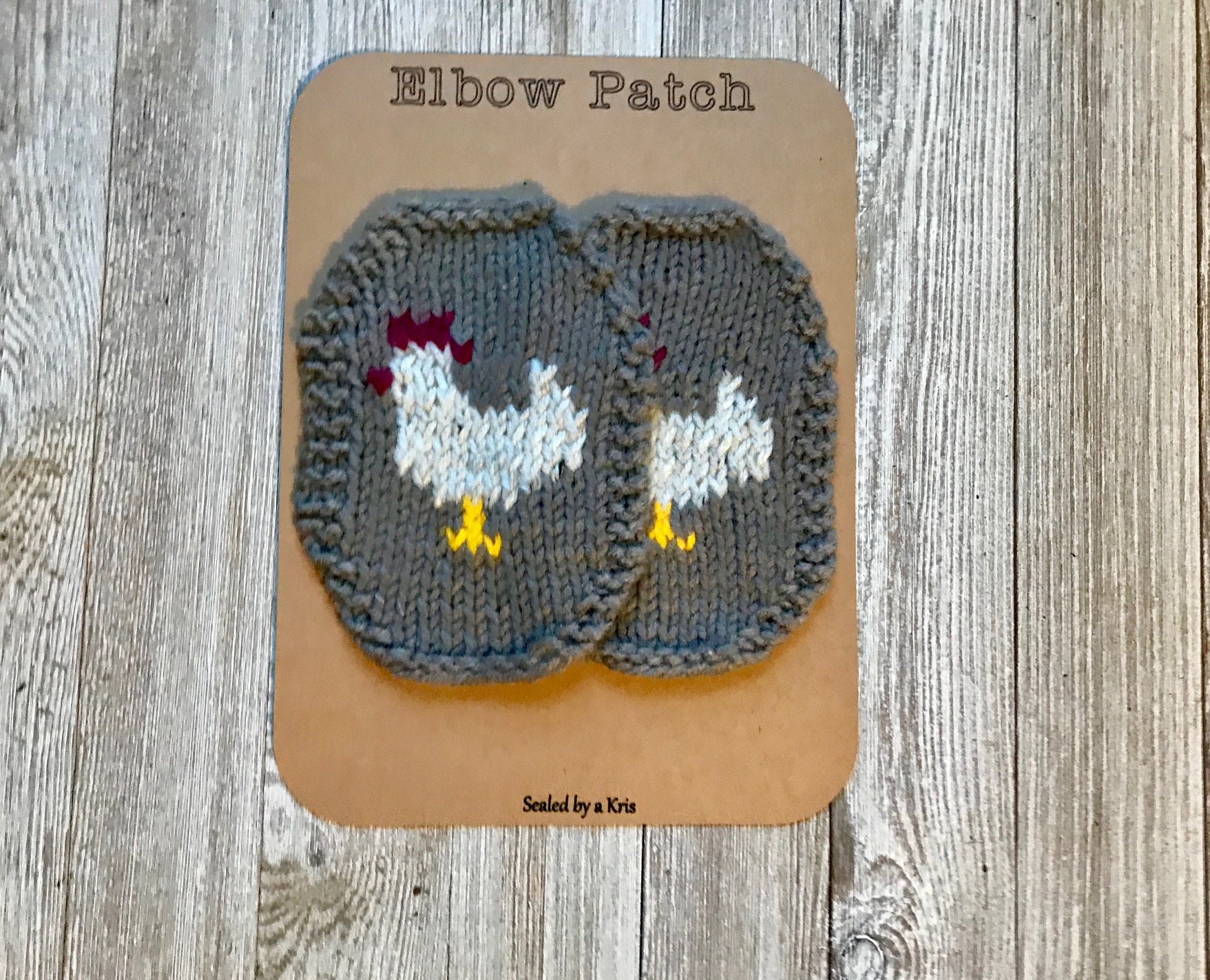Chicken Elbow patches Hand Knit elbow patches hen patches | Etsy